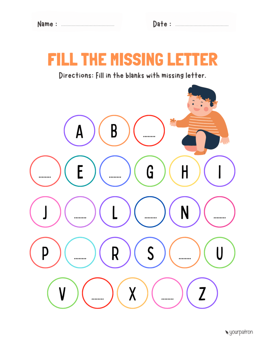 Free Missing Alphabet Worksheets - YourPatron