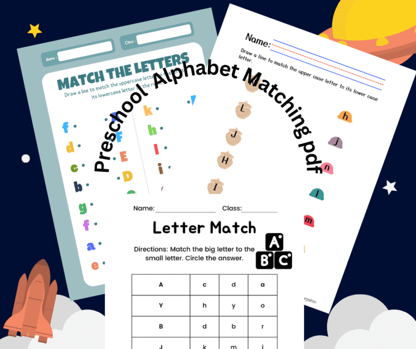 Free Alphabet Matching Worksheets For Preschool - YourPatron