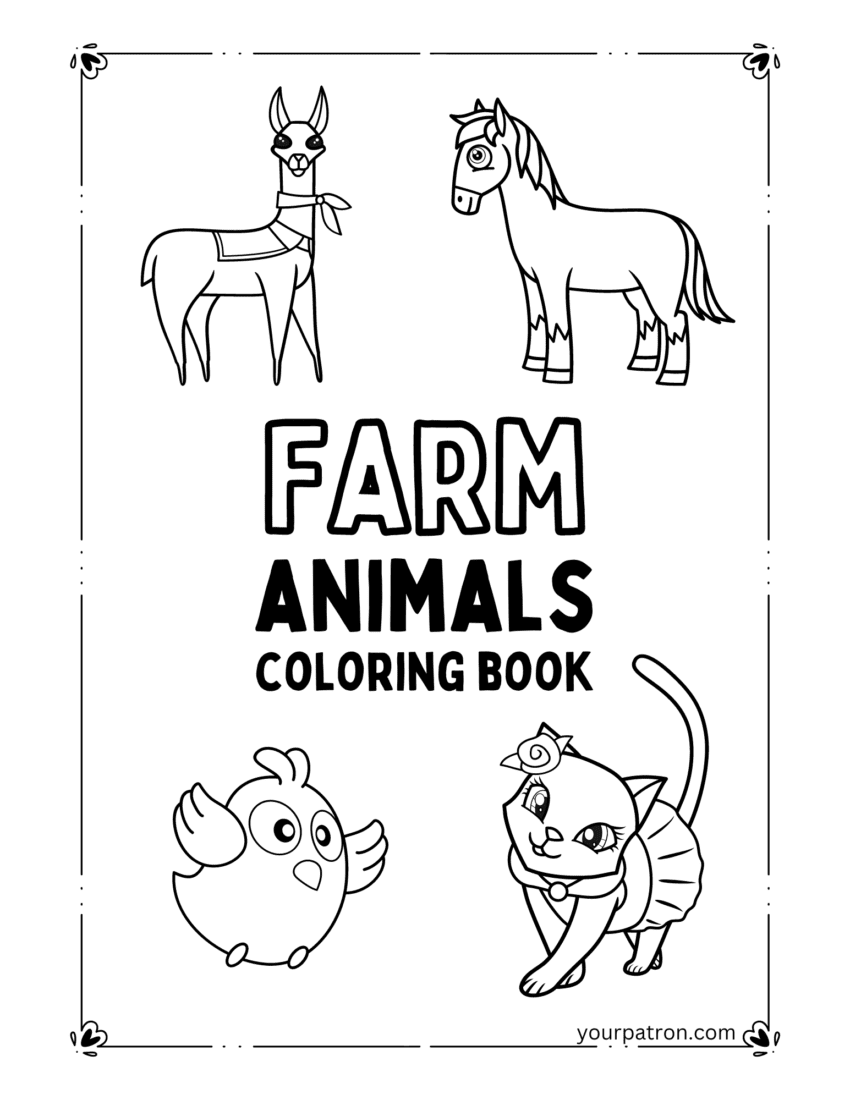 10 Free Printables Coloring Sheets Farm Animals - YourPatron