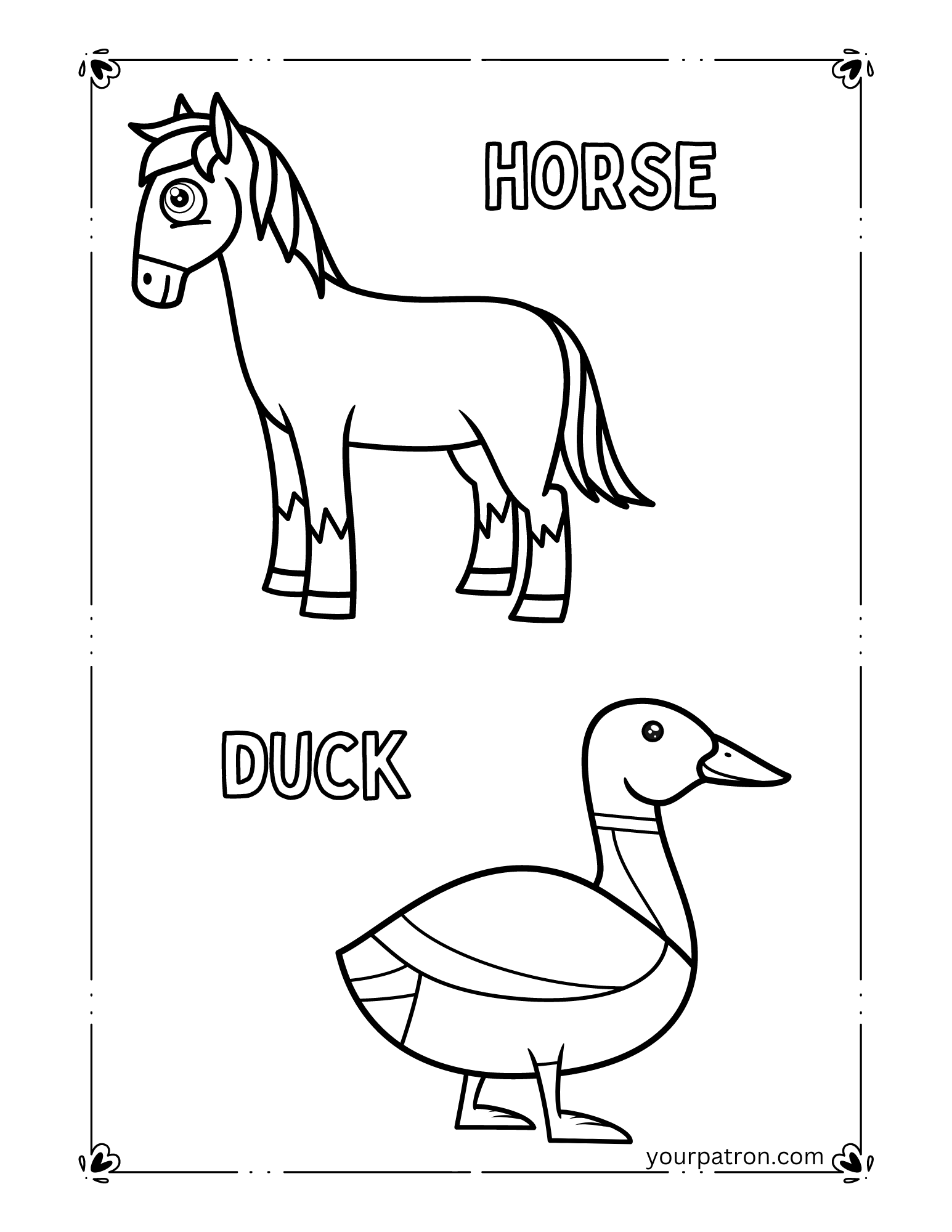 10 Free Printables Coloring Sheets Farm Animals - YourPatron