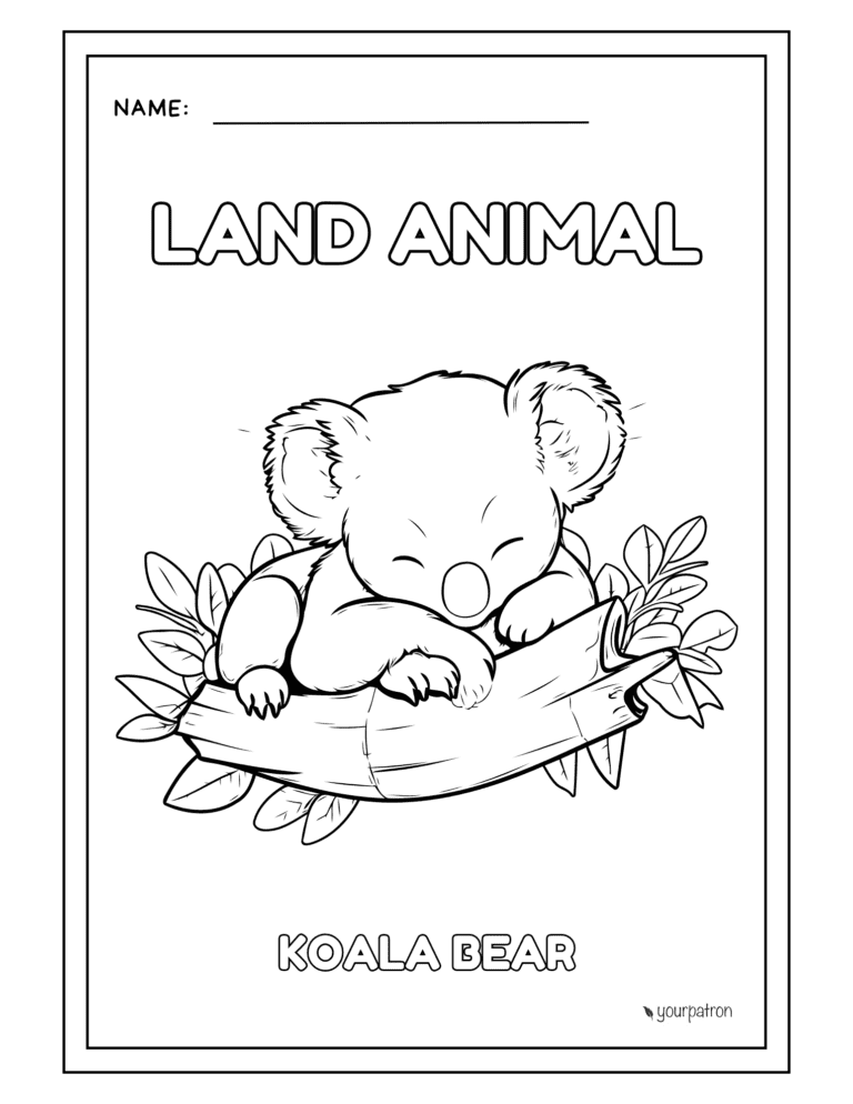 7 Cute And Free Land Animals Coloring Pages For Kids - YourPatron