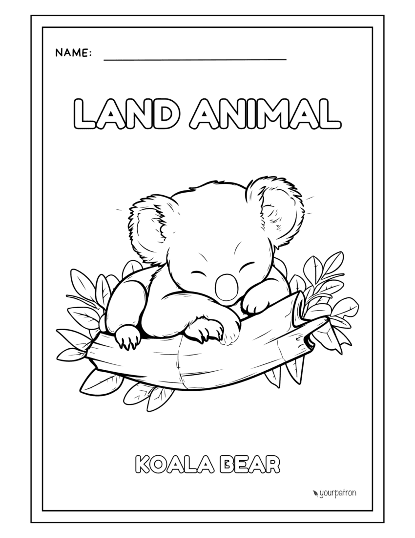 7 Cute And Free Land Animals Coloring Pages For Kids - YourPatron