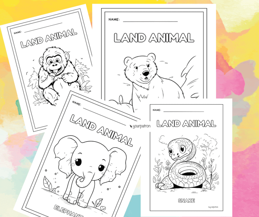 7 Cute And Free Land Animals Coloring Pages For Kids - YourPatron