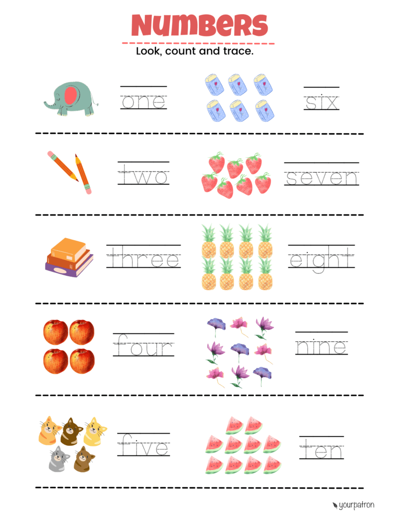 Free Grade 1 Number Words Worksheets Pdf - YourPatron
