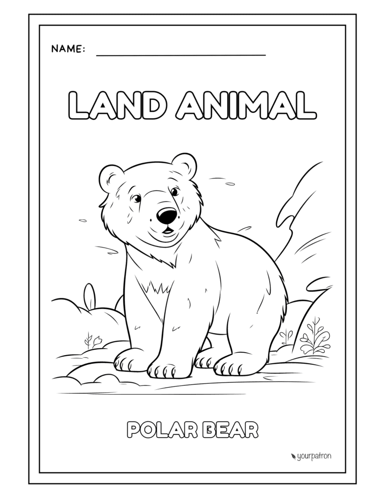 7 Cute And Free Land Animals Coloring Pages For Kids - YourPatron