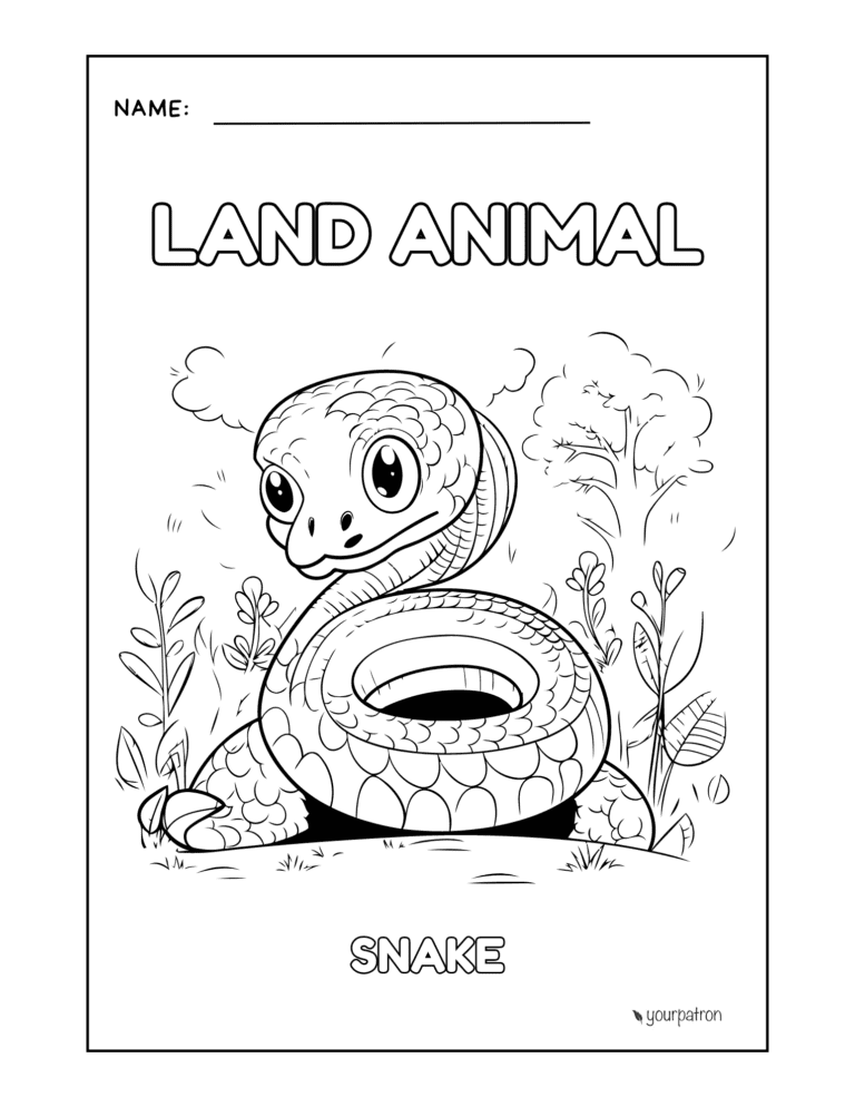 7 Cute And Free Land Animals Coloring Pages For Kids - YourPatron