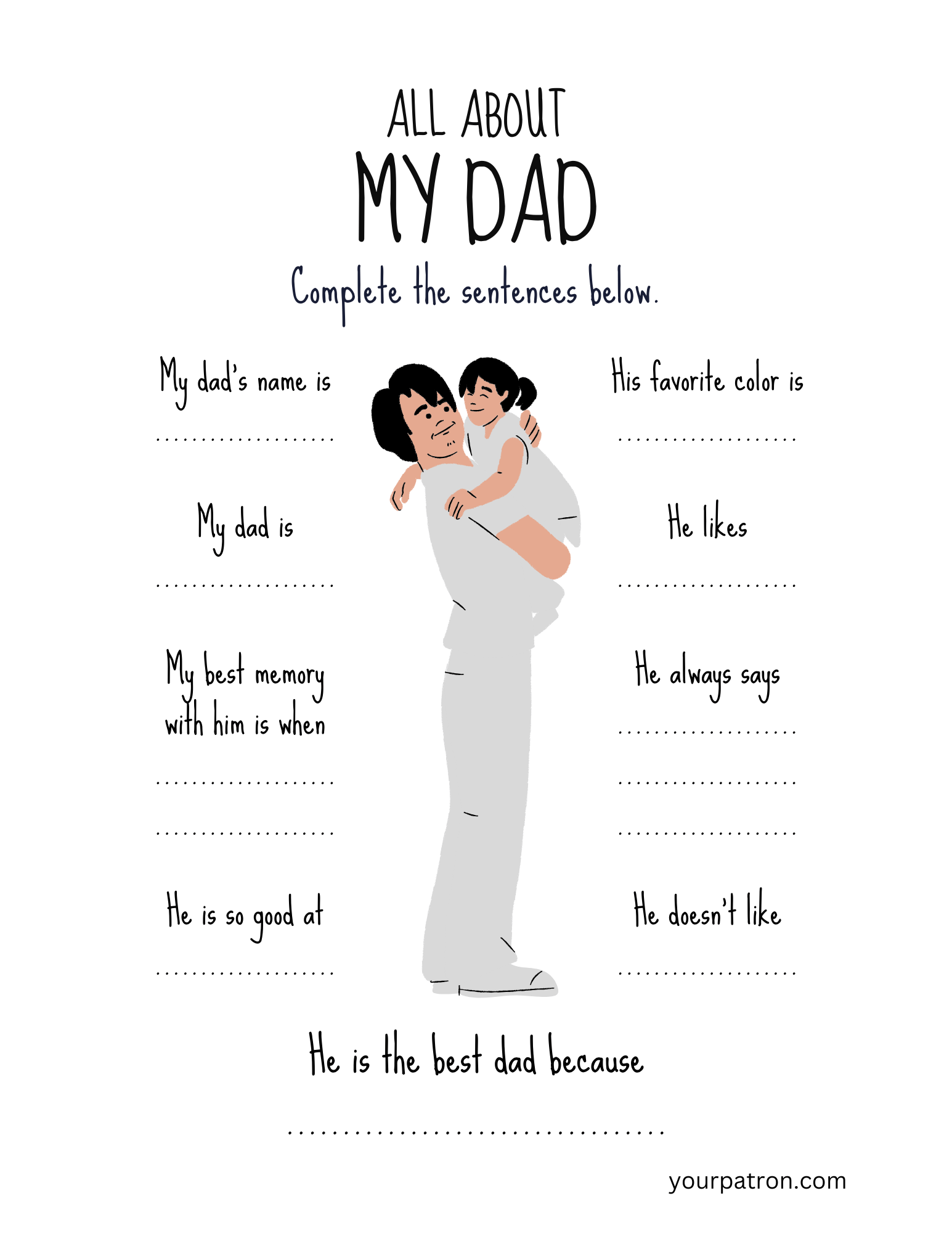 7 Educational & Engaging Fathers Day Worksheets Free Download - YourPatron