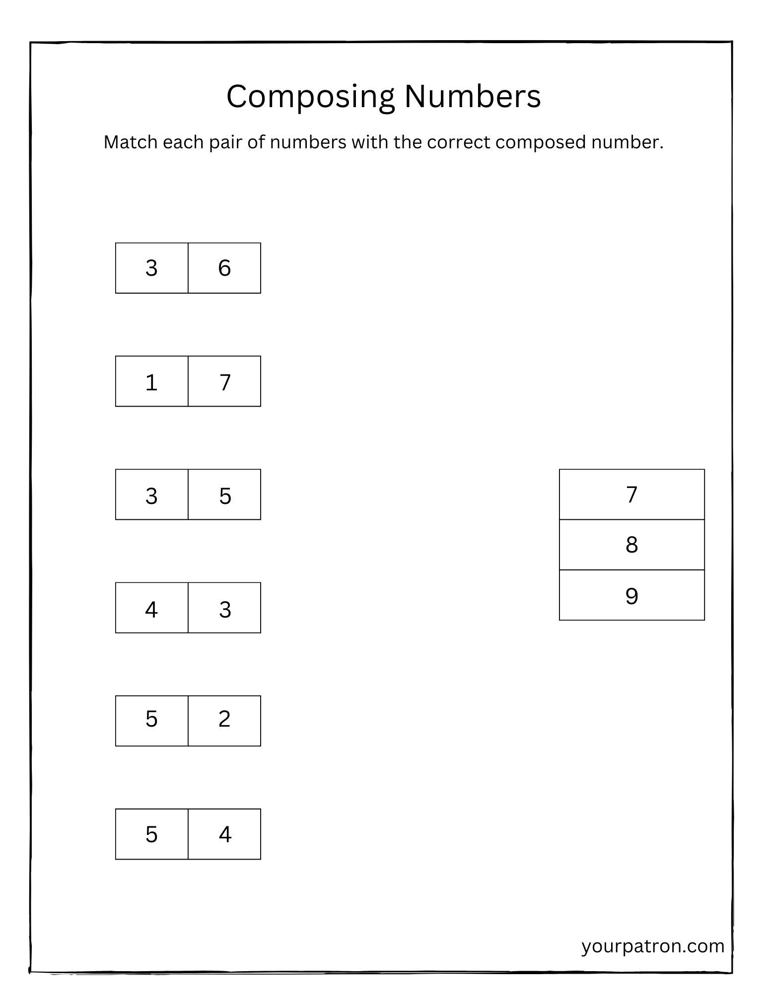 Free Composing Numbers Worksheets Grade 1 Pdf - YourPatron