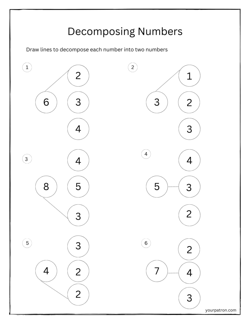 Free Decomposing Numbers Worksheets Pdf For Grade 1 - YourPatron