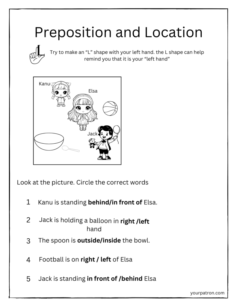 Free Preposition Worksheets For Grade 1 Pdf - YourPatron