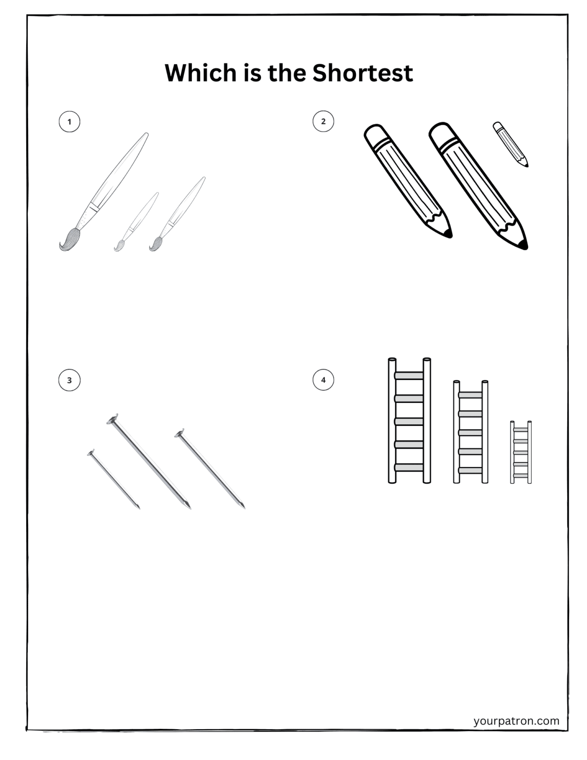 Free Length Practice Worksheets For Grade 1: Building Measurement ...