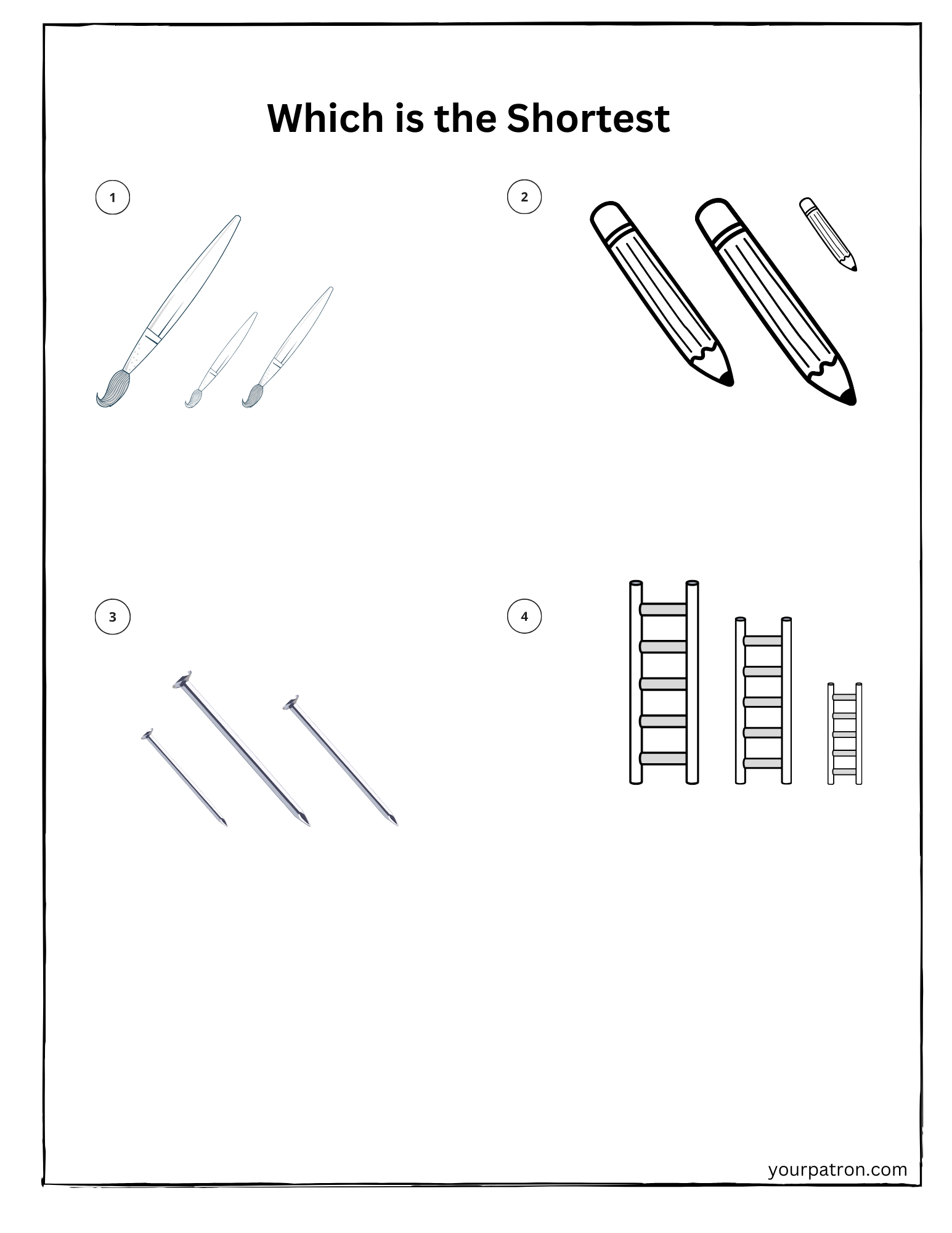Free Length Practice Worksheets For Grade 1: Building Measurement ...
