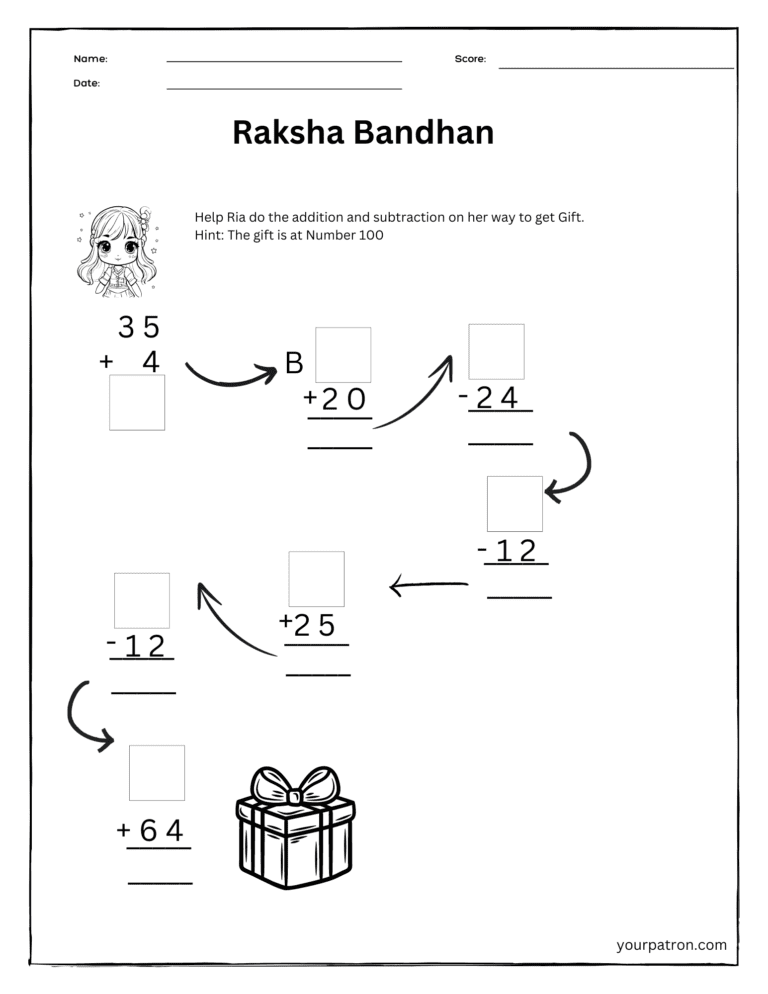Download Free 7 Raksha Bandhan Printable Worksheets For Kids - YourPatron