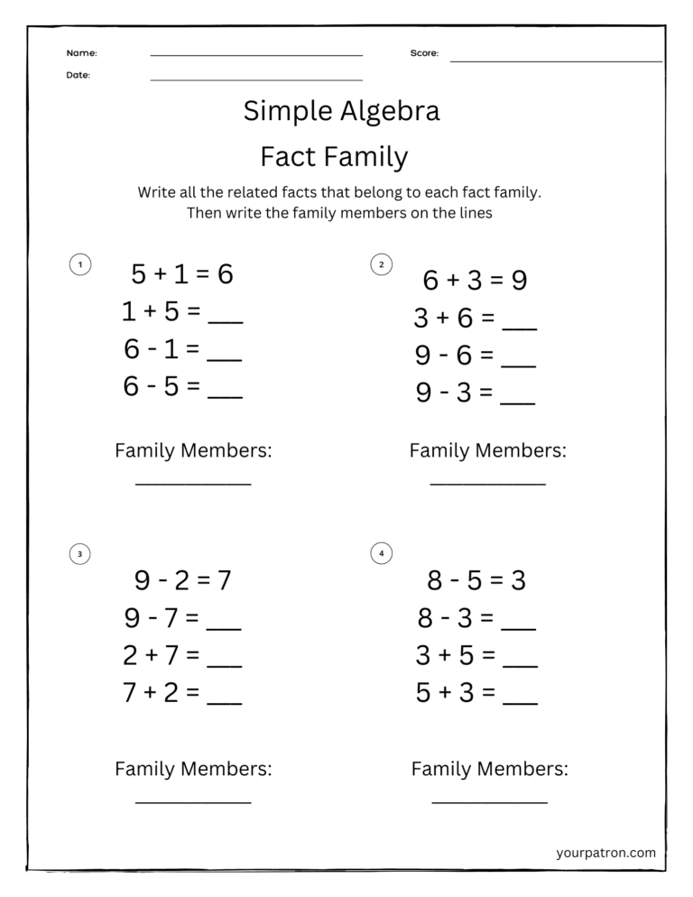 Download Free Simple Algebra Worksheets For Grade 2 - YourPatron