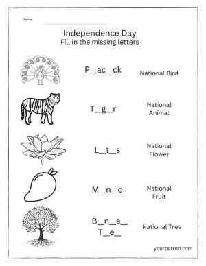Download Free - 6 Indian Independence Day Worksheets - YourPatron