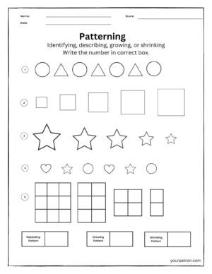 Free Grade 2 Pattern Worksheets PDF With Answers - YourPatron
