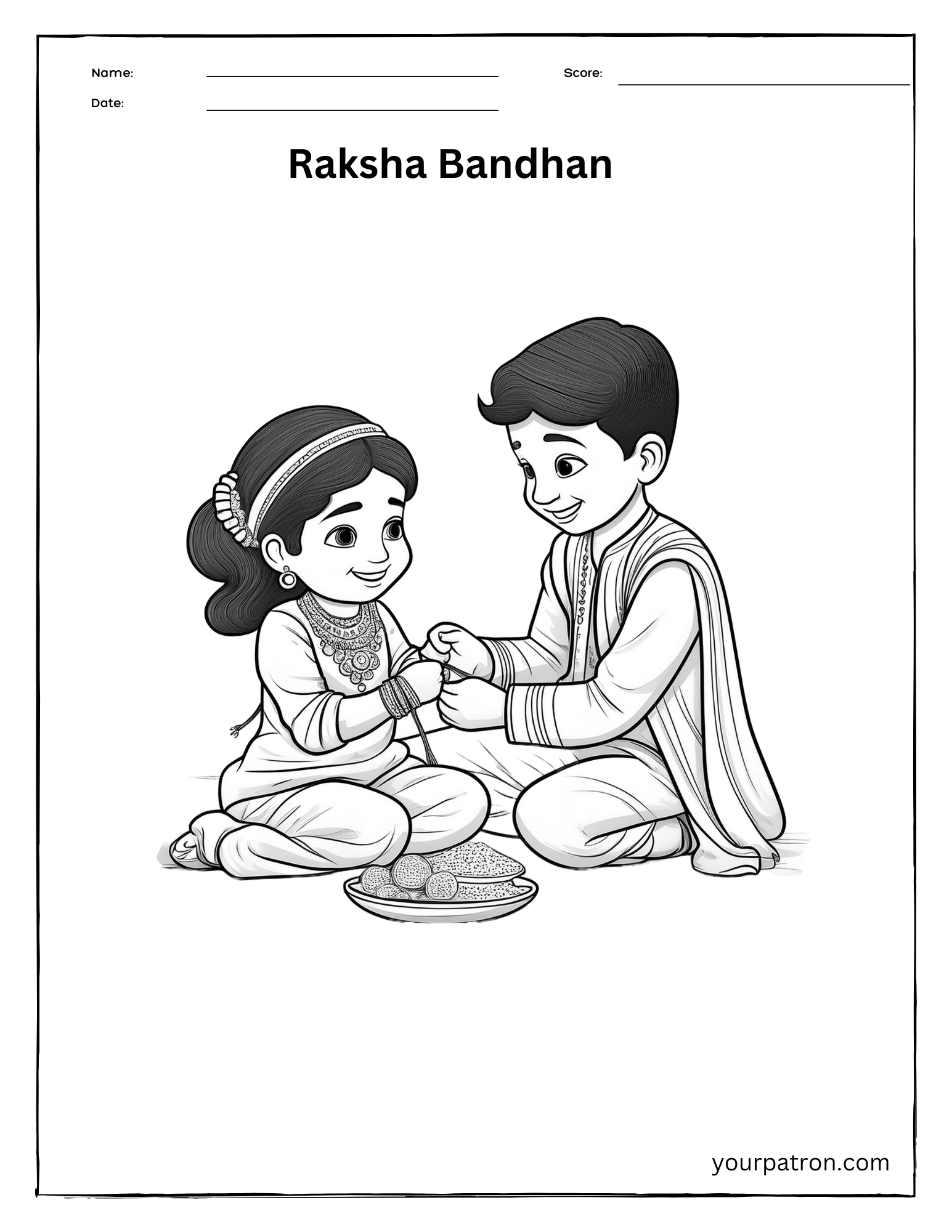 Download Free 7 Raksha Bandhan Printable Worksheets For Kids - YourPatron