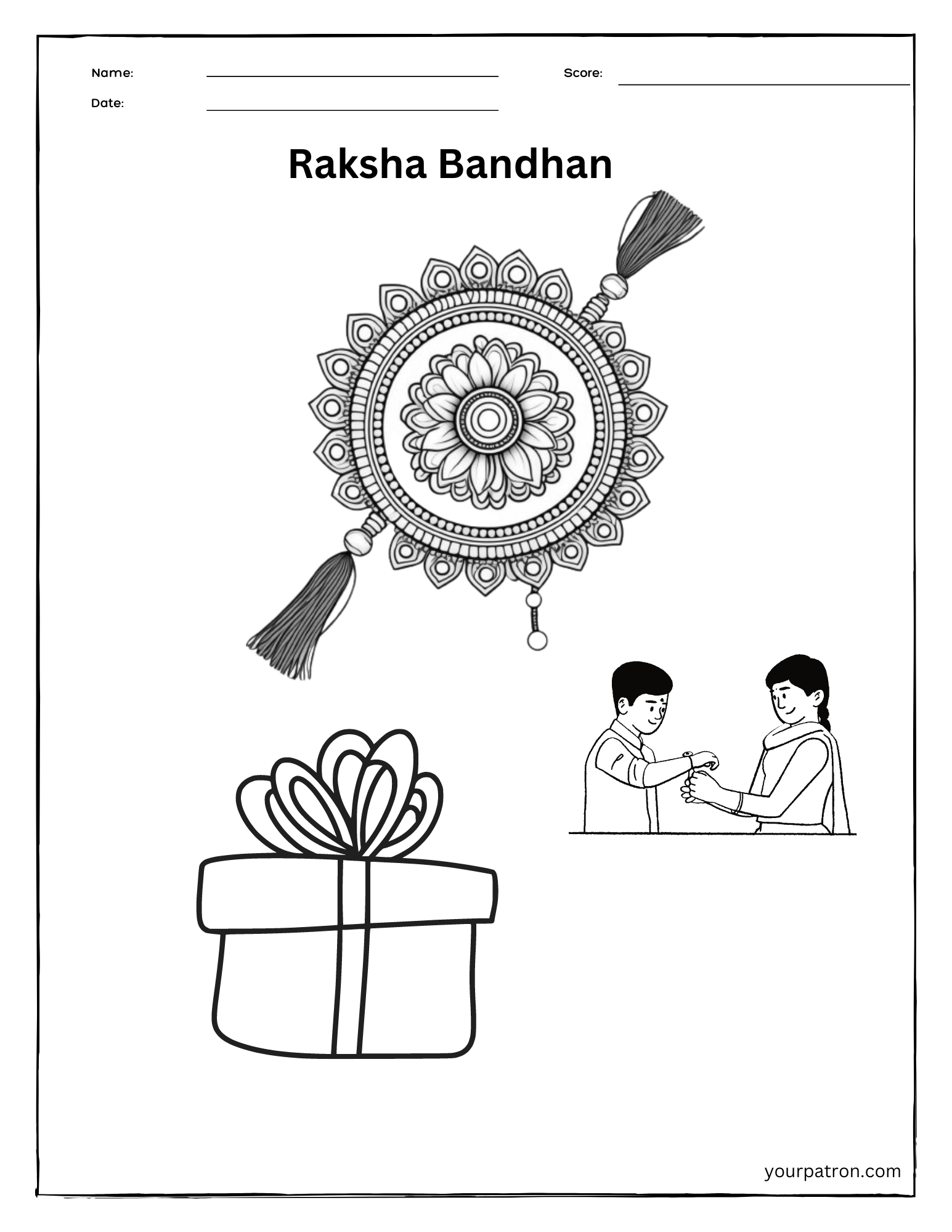 Download Free 7 Raksha Bandhan Printable Worksheets For Kids - YourPatron