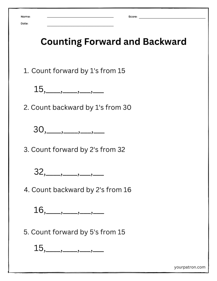 Free Skip Counting Worksheets For Grade 2 Pdf- YourPatron