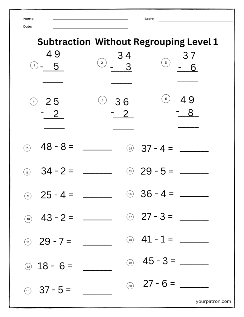 Free Worksheets-Subtraction With Regrouping Grade 2 Pdf - YourPatron