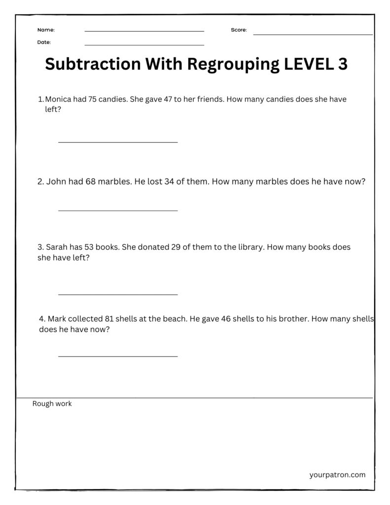 Free Worksheets-Subtraction With Regrouping Grade 2 Pdf - YourPatron