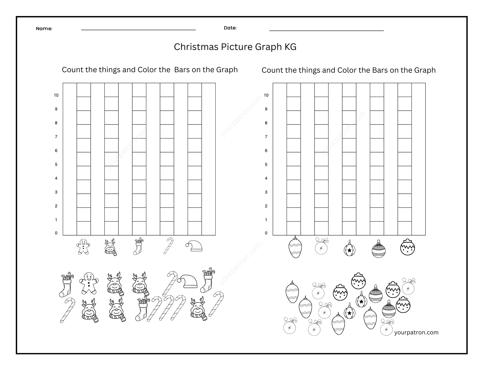 Free Kindergarten Christmas Graph Worksheets | Holiday Math & Graphing ...