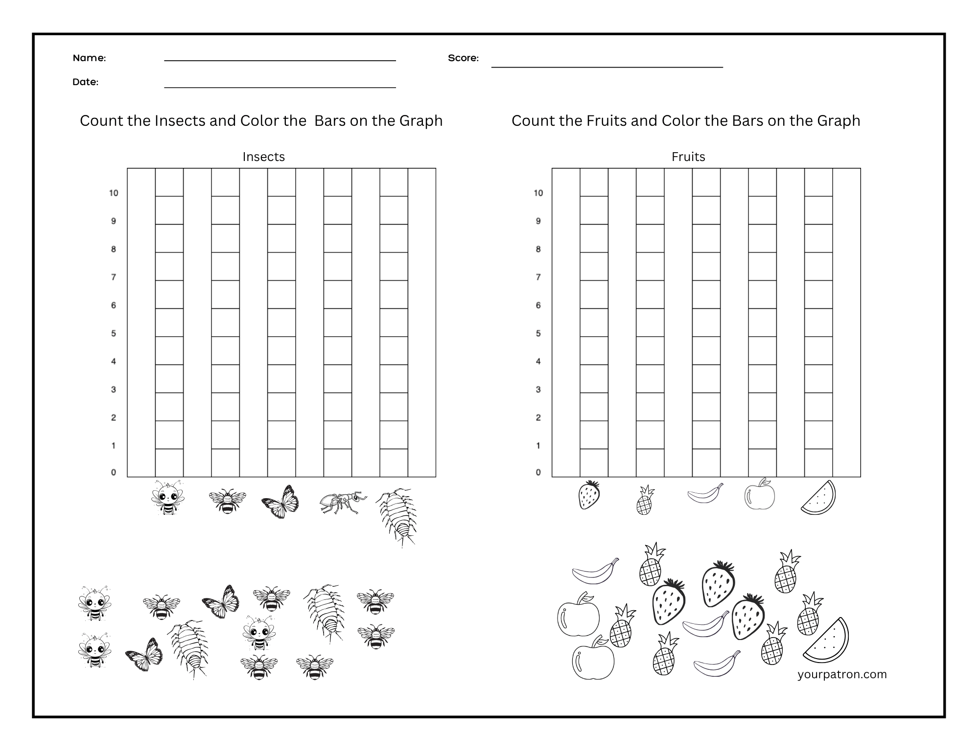 Free Picture Graph Worksheets – Count And Color Activity For ...