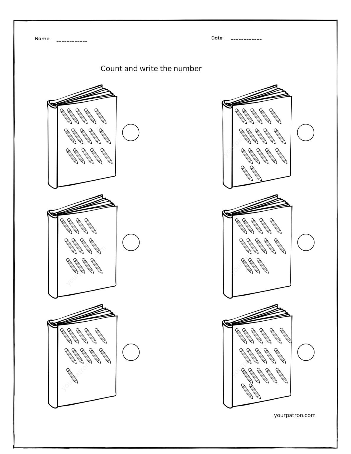 Free Preschool Counting Worksheets (Printable PDF) - YourPatron