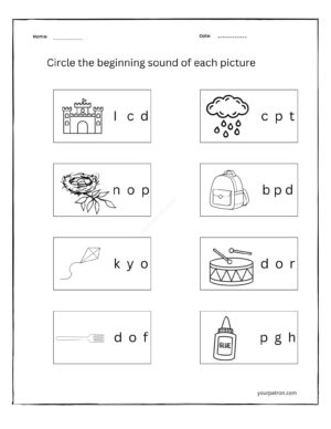 Beginning Sound Worksheets For Kindergarten (Free Printable PDF ...
