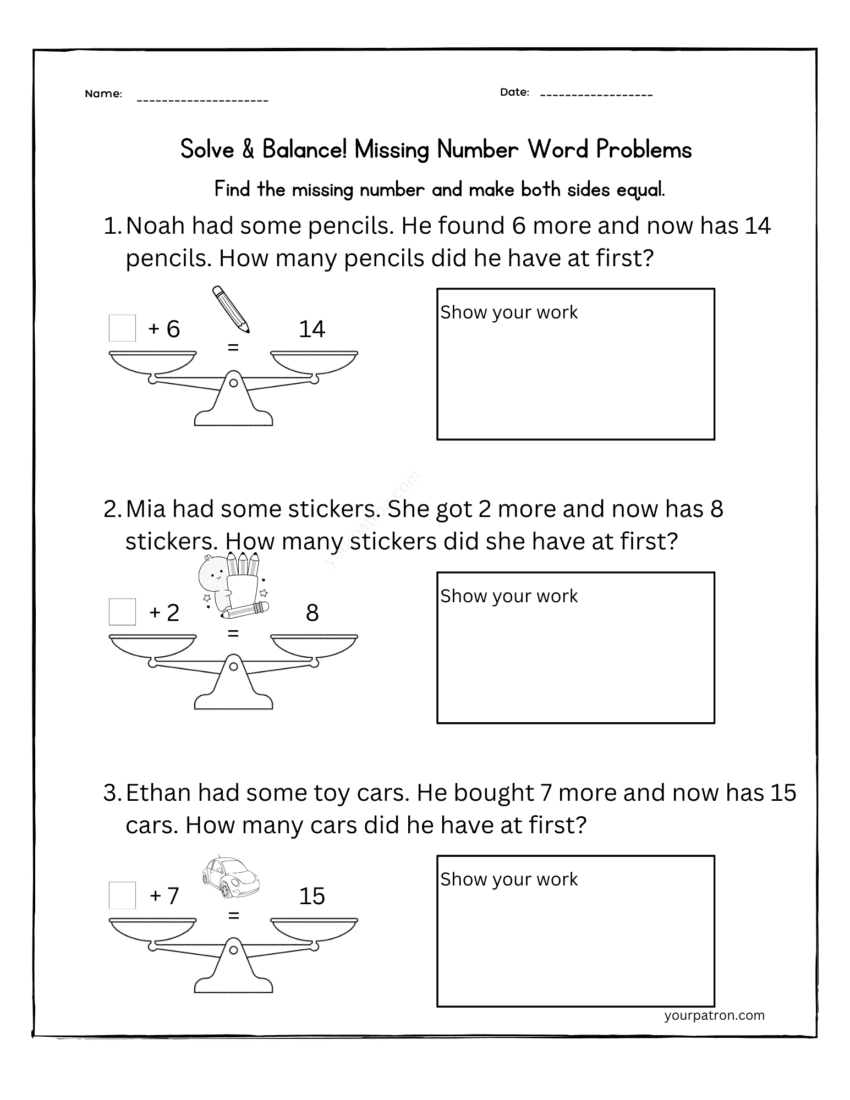 Download Free Simple Algebra Worksheets For Grade 2 - YourPatron