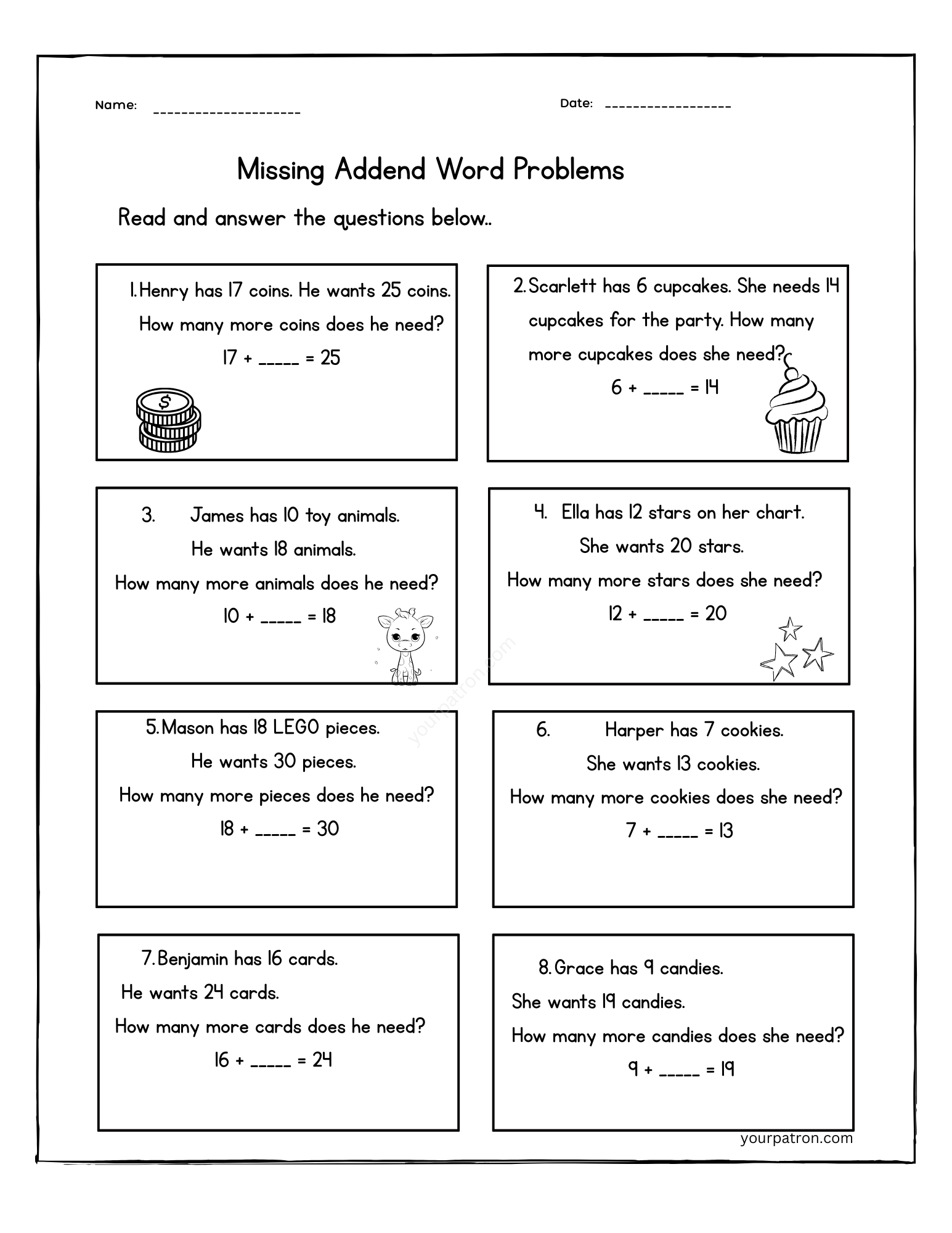 Download Free Simple Algebra Worksheets For Grade 2 - YourPatron